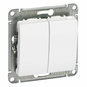 Переключатель Schneider Electric Glossa, 2-клавишный, механизм, белый, GSL000165