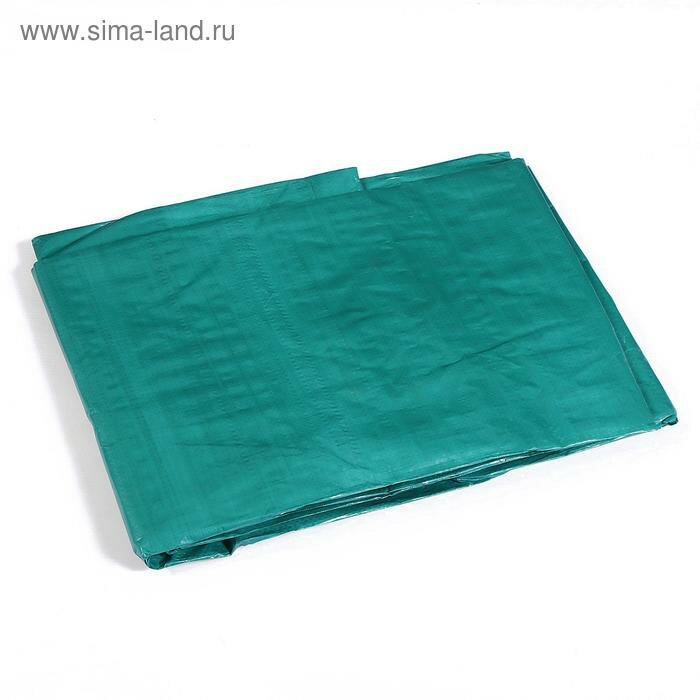 Тент защитный, 4×3 м, плотность 120 г/м², УФ, люверсы шаг 1 м, зелёный/серебристый