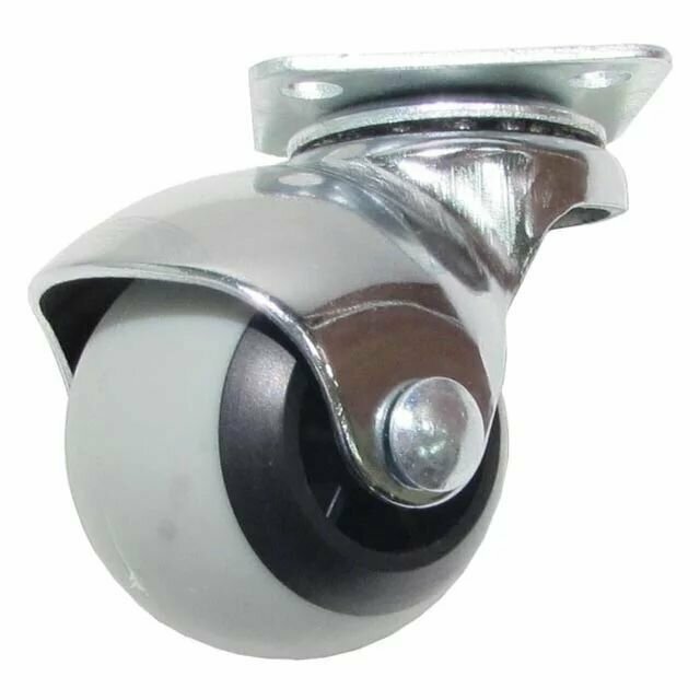 Колесо 40мм поворотное шарик серое металл "МастерБолтиков"(2 шт)