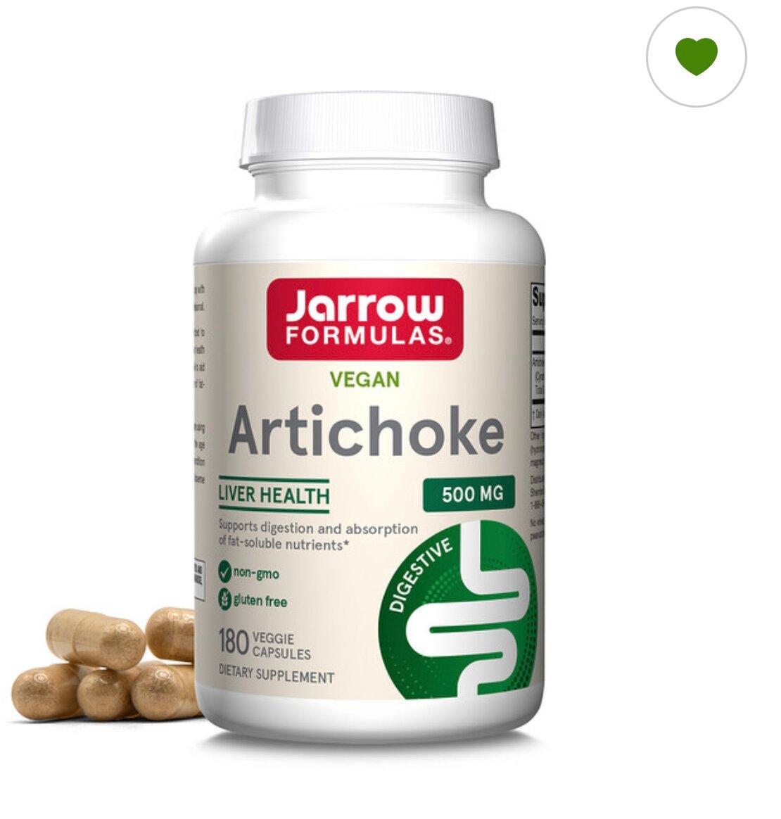 Jarrow Formulas - Artichoke 500 mg (180 капсул) - экстракт листьев артишока для поддержки здоровья печени