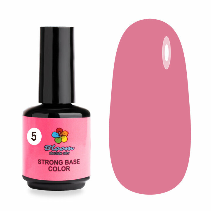 База Strong COLOR №05 15 мл Bloom цветная плотная розовая для гель лака