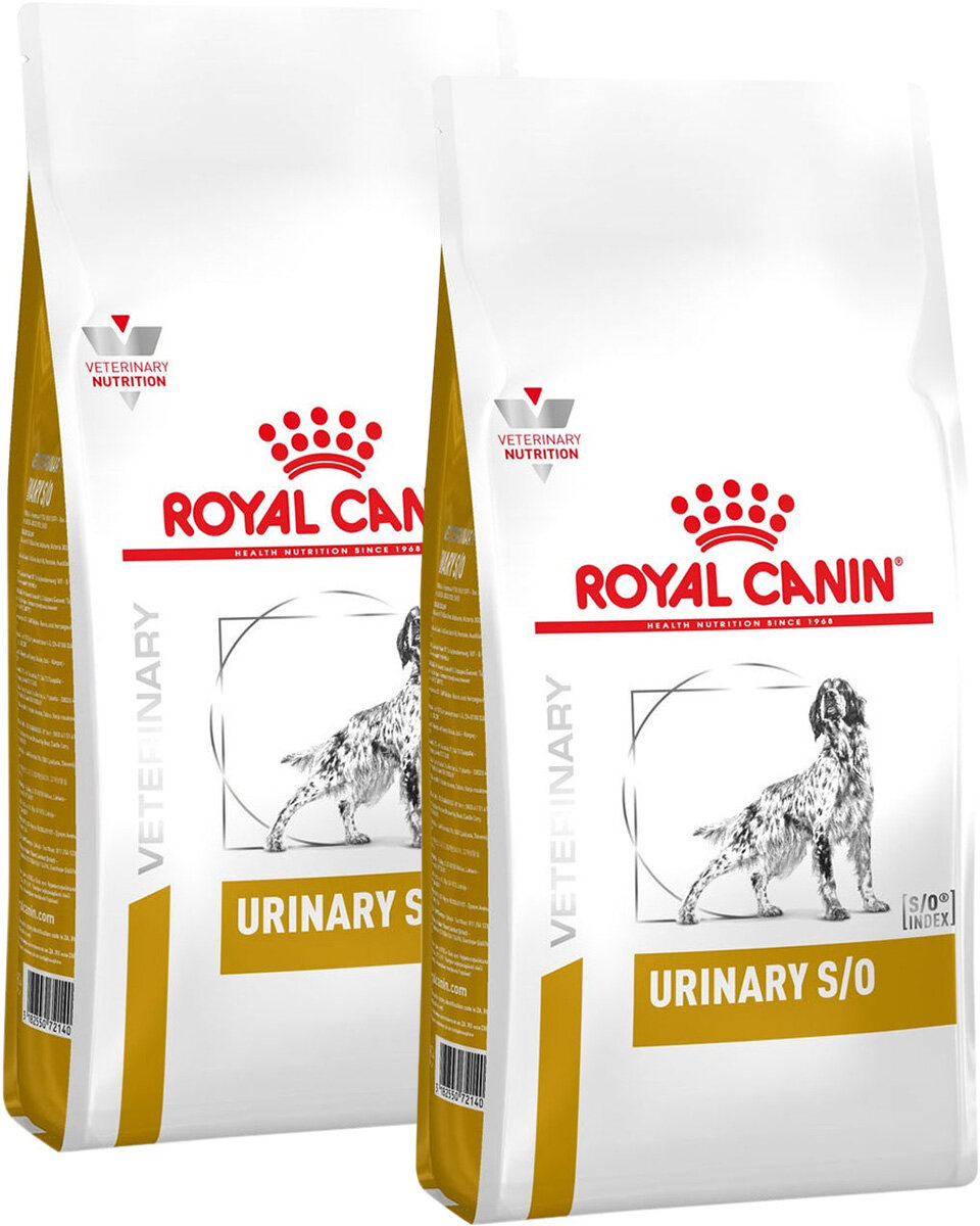 Корм сухой Royal Canin Urinary S/O LP18 для взрослых собак при мочекаменной болезни струвиты, оксалаты, 13 кг х 2 шт