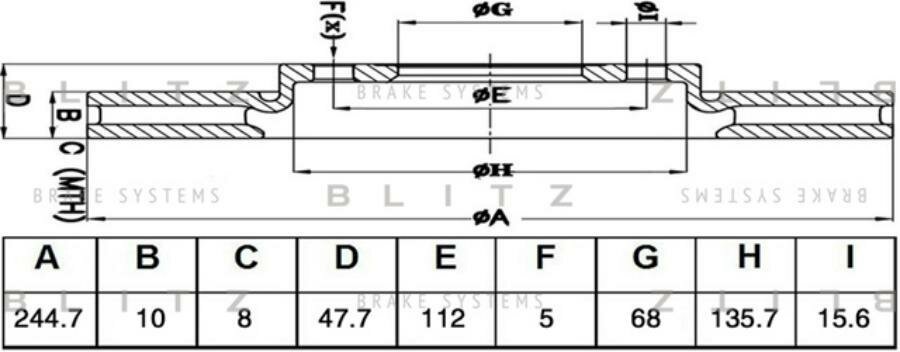 BLITZ BS0490 Диск тормозной | зад прав/лев |