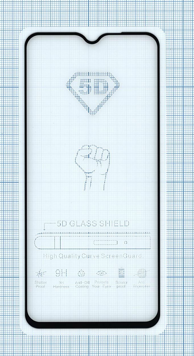 Защитное стекло "Полное покрытие" для Xiaomi Redmi Note 8 Pro