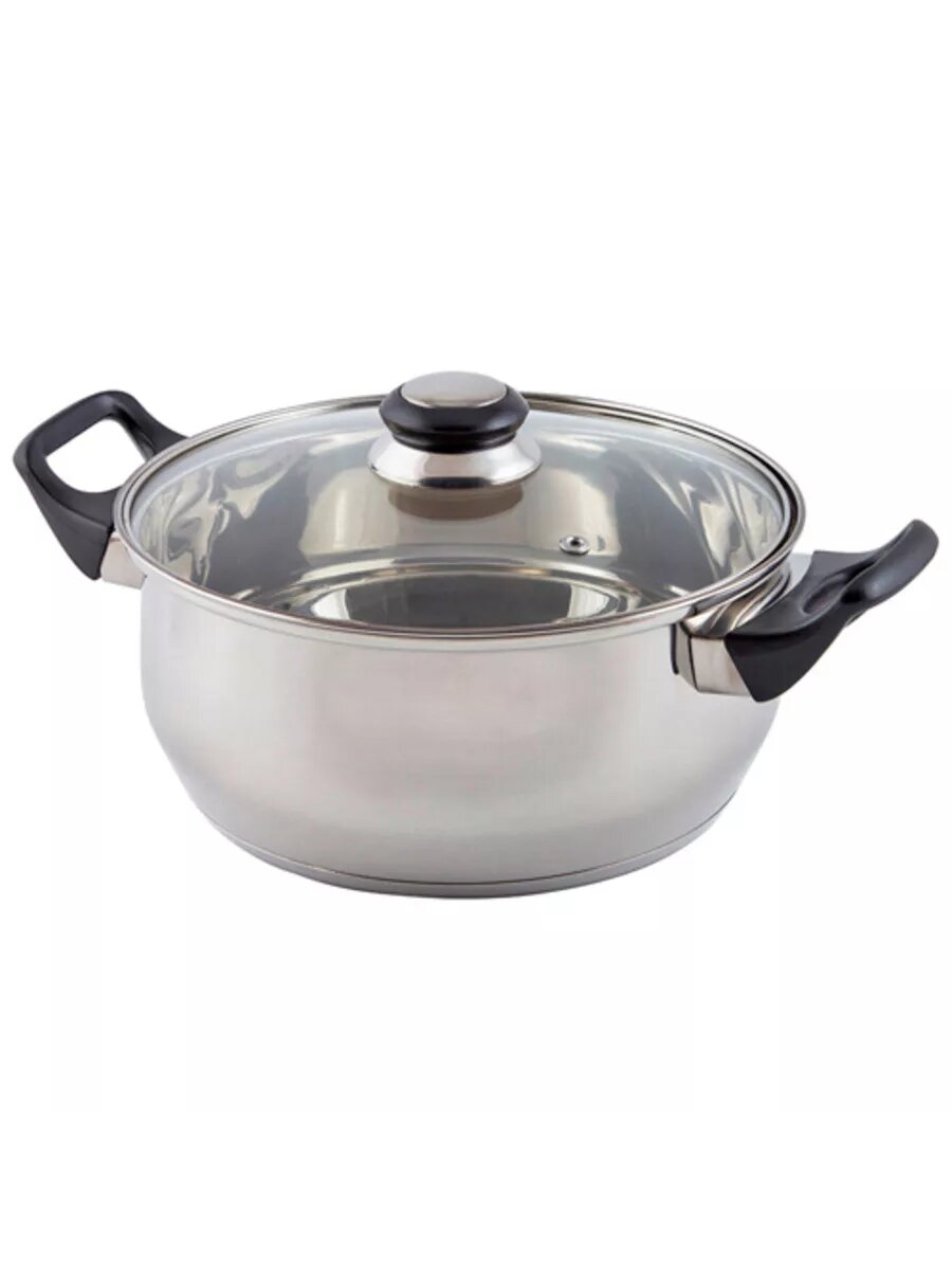 Кастрюля 3,9л со стекл. крышкой, ручки - бакелит