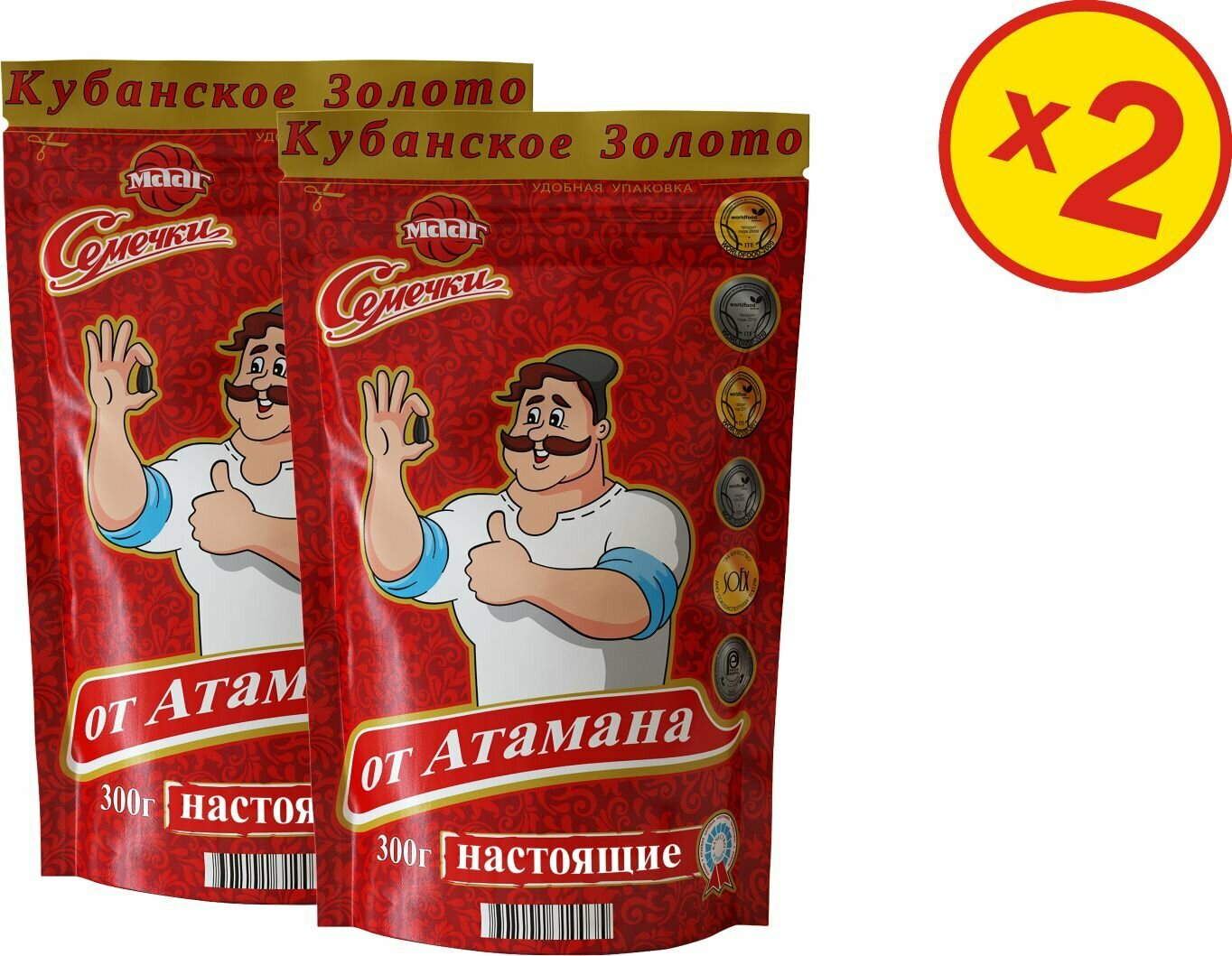 Семечки от Атамана настоящие 300г 2шт