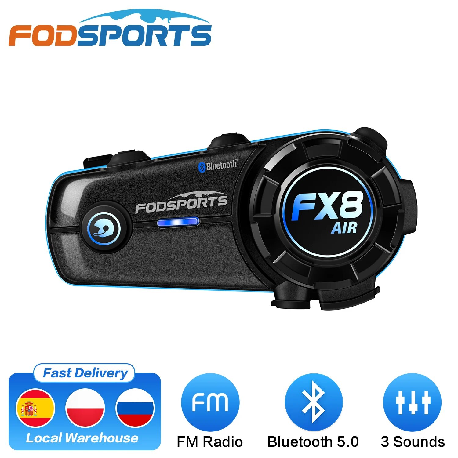 Fodsports FX8 AIR мотогарнитура, мотогарнитура для шлема, Bluetooth-гарнитура для шлема,4 гонщика,1000 м.