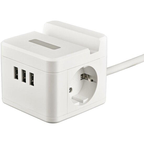 Удлинитель Uniel серии Standard, с/з, шнур 1,5м S-GCD2-1,5SBUH WHITE