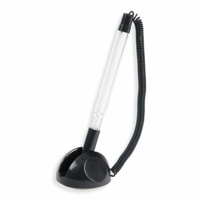 Ручка шариковая на пружине Beifa, держатель на липучке, чер. корпус, синяя 2907 (3 штуки в упаковке)