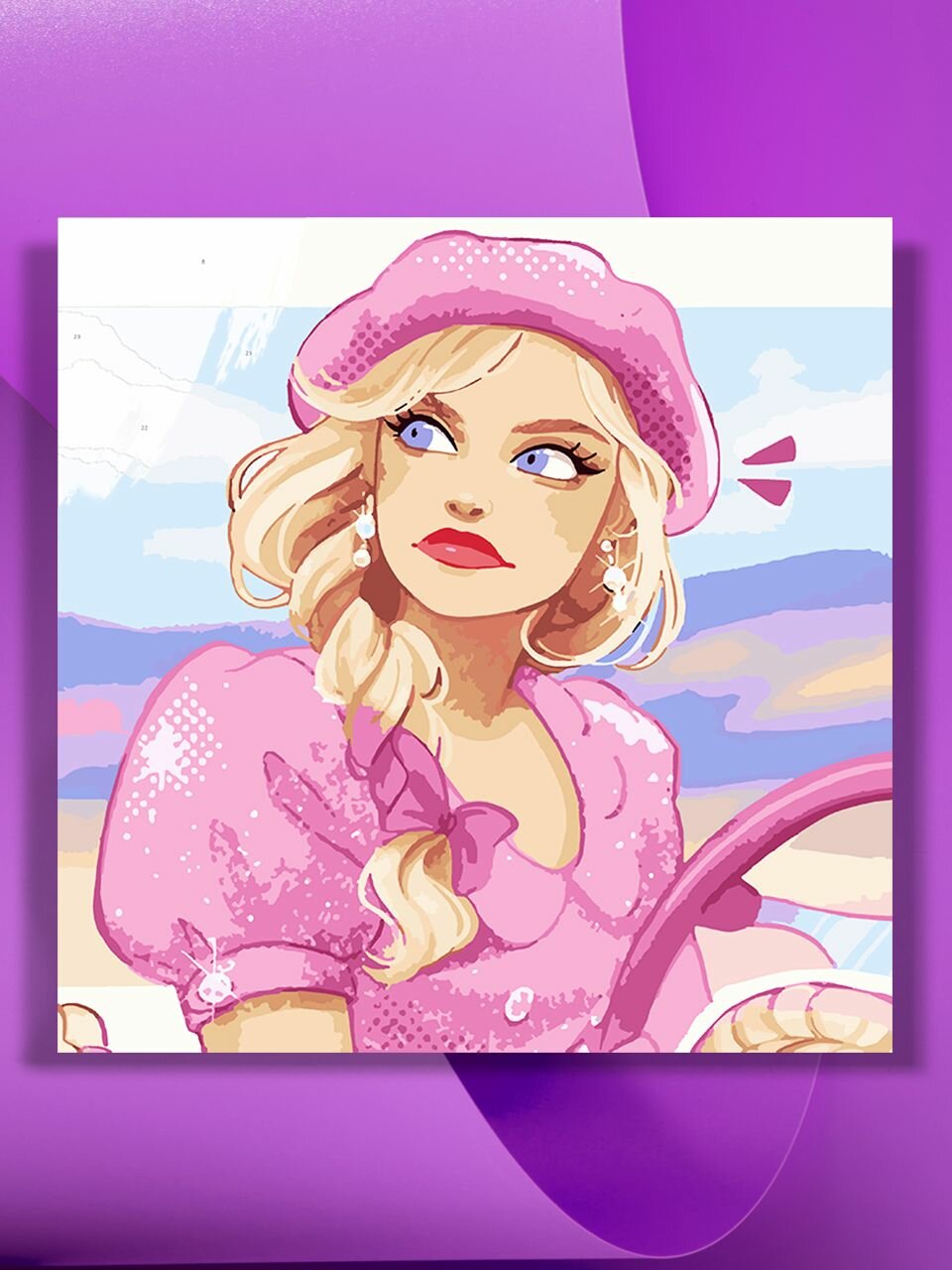 Картина по номерам на холсте Барби Арт 2, 40 х 40 см