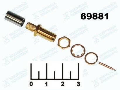 Разъем SMA гнездо реверс обжимной gold RG-58 (RP-SMA-C58J)