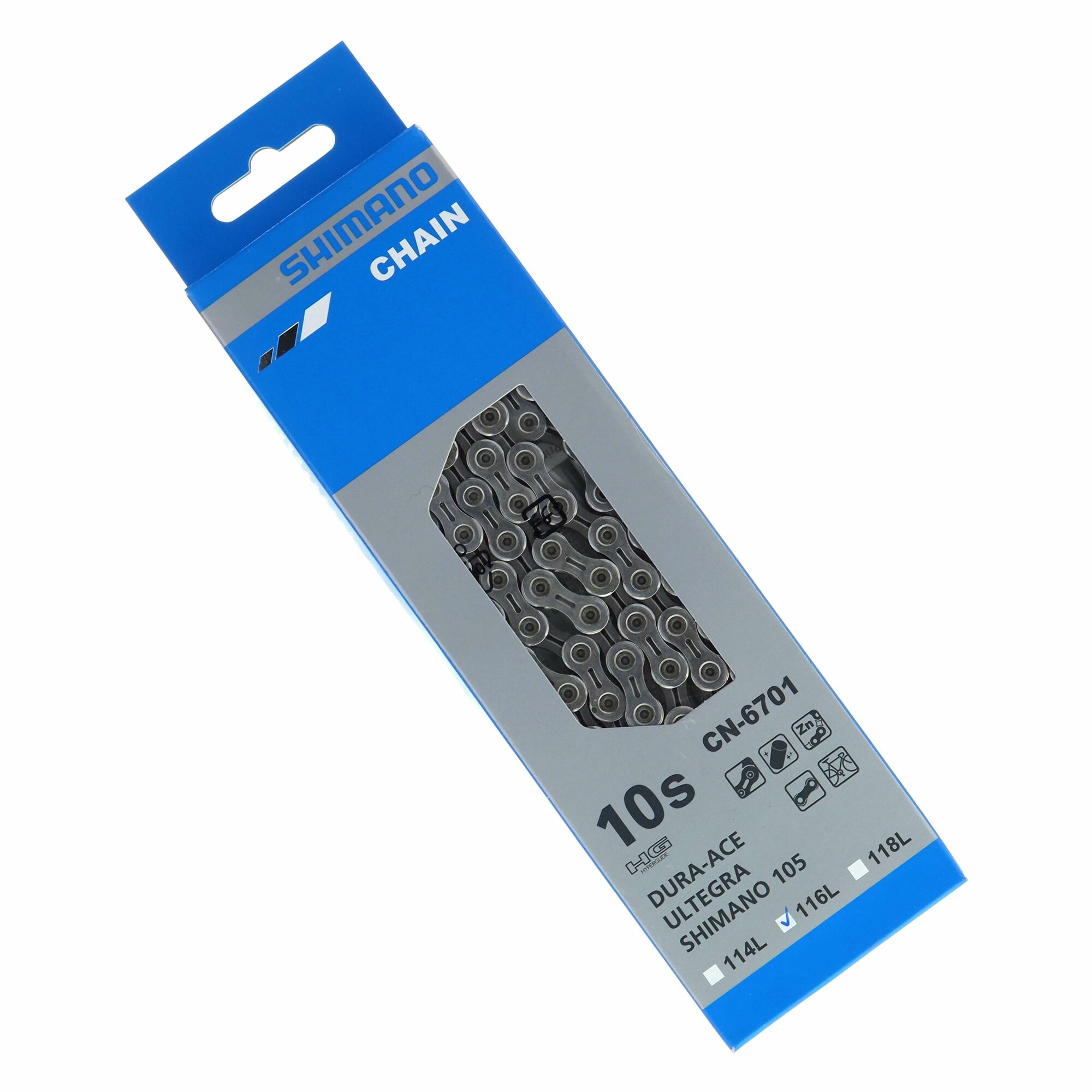 Цепь Shimano Ultegra 6701, 10 скоростей, 116 звеньев, ампульный пин (1шт)