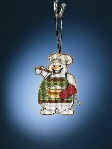 Набор для вышивания крестом и бисером "Повар-снеговик", 6х9 см, MH16-2135, MILL-HILL