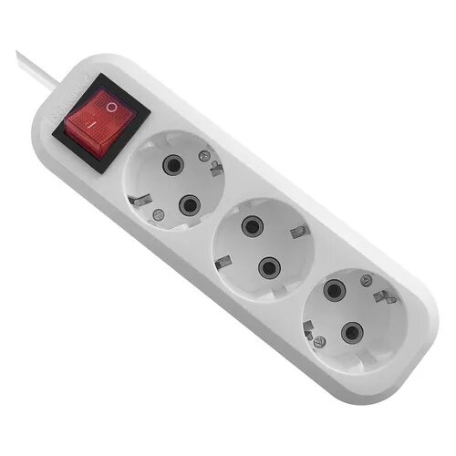 Сетевой удлинитель Defender L330, 10м, белый [99357]