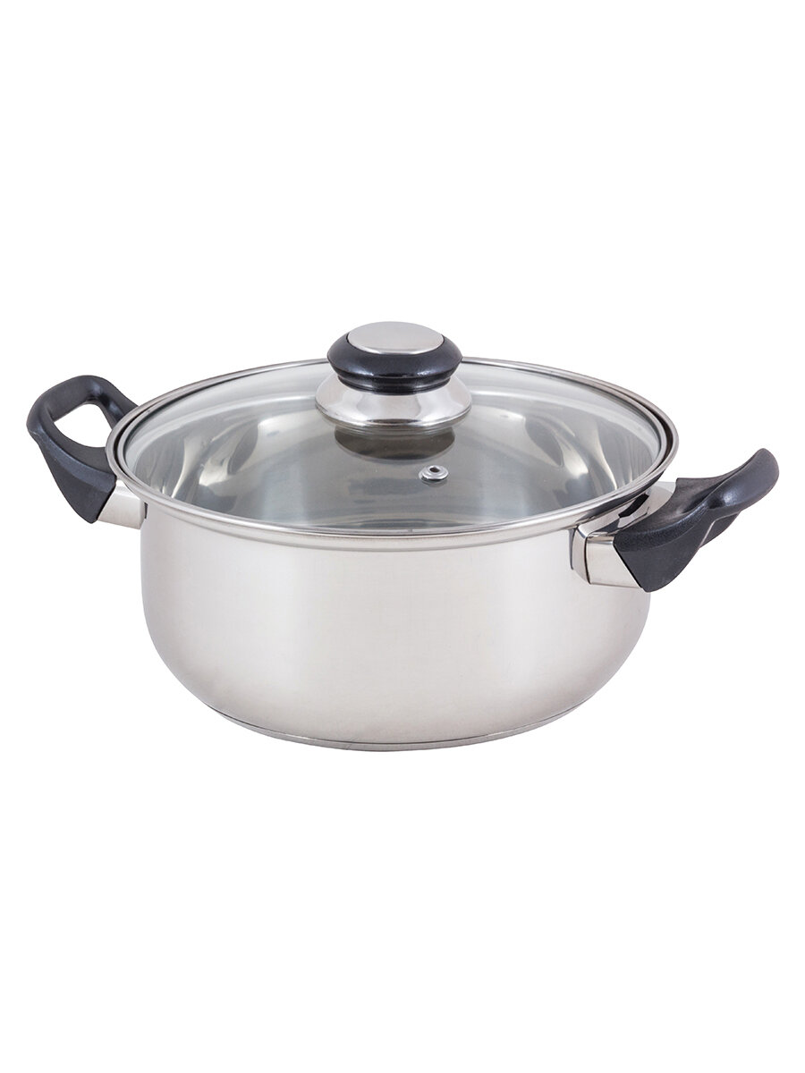 Кастрюля Mallony Bak-01 стеклянная крышка, нержавеющая сталь, 1,4 л