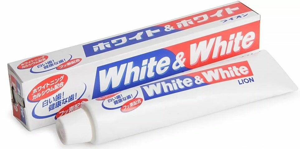 LION Отбеливающая зубная паста c кальцием и фтором White&White, 150 г
