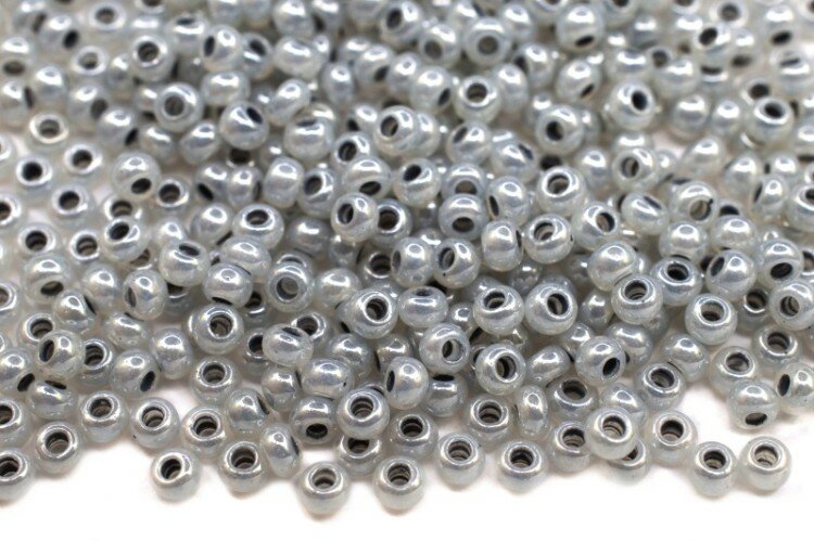 Бисер чешский PRECIOSA круглый 10/0 37342 серый непрозрачный жемчужный, 5 грамм