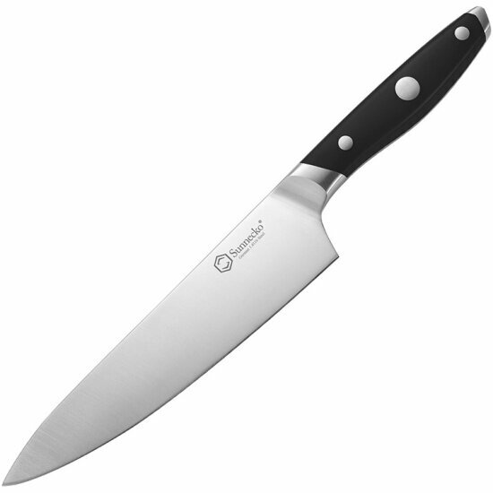 Нож шеф-повара из стали Sunnecko 1.4116 (9cr18CoMOV) 8 Inch Chef Knife HRC56+-2 (Star Black) черный