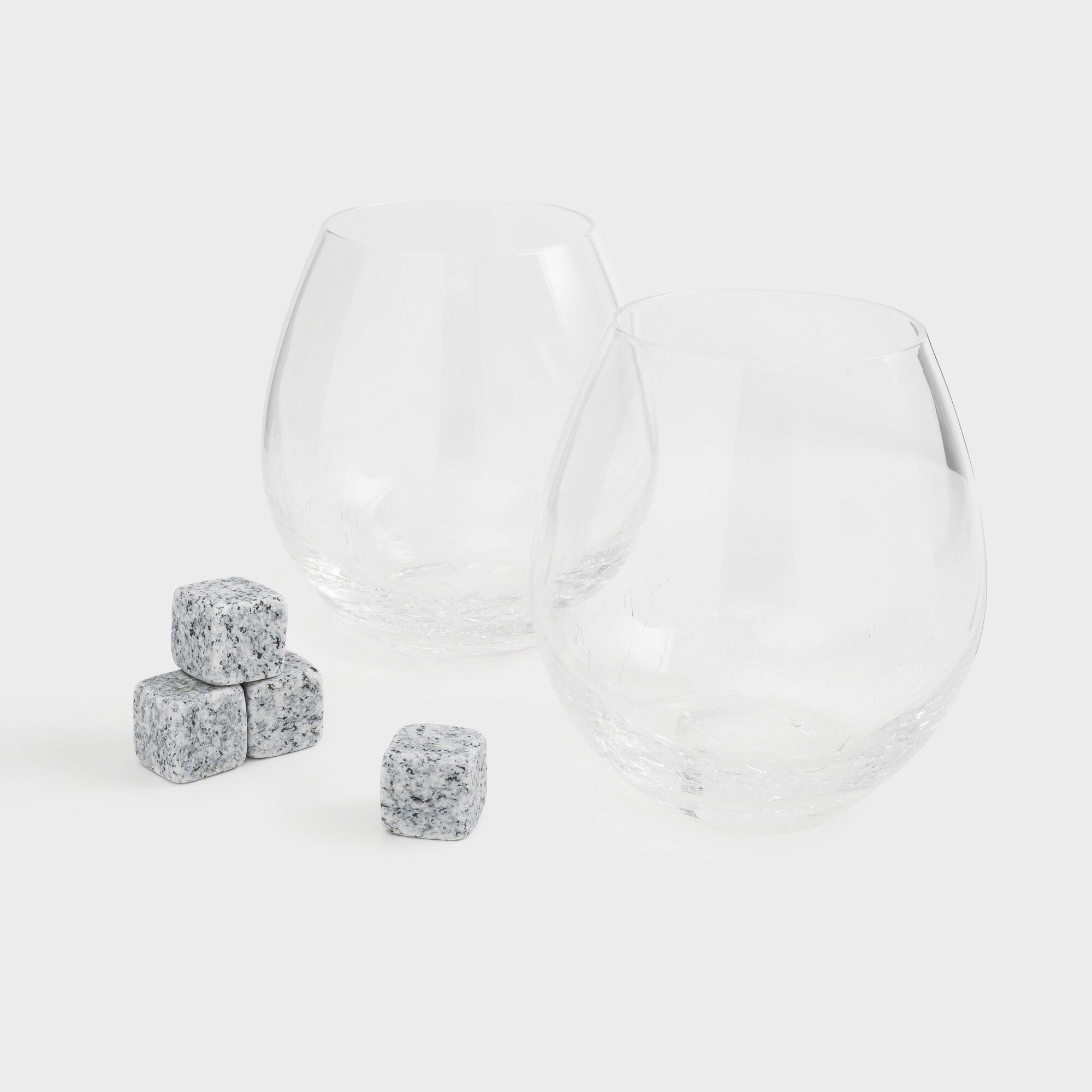 Набор для виски, 2 перс, 6 пр, стаканы/кубики, стекло/стеатит, Кракелюр, Ice
