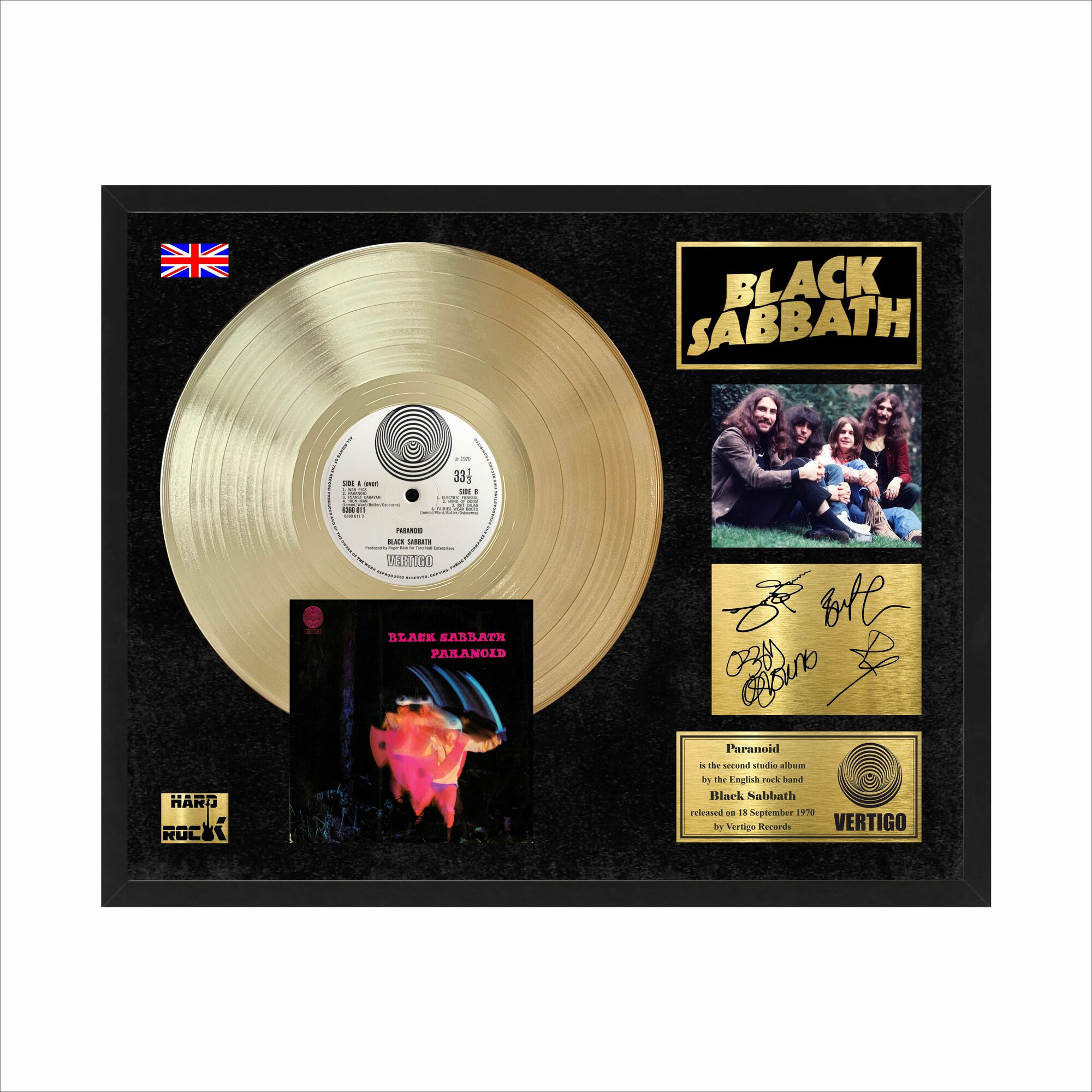 Black Sabbath Paranoid Картина с золотым диском