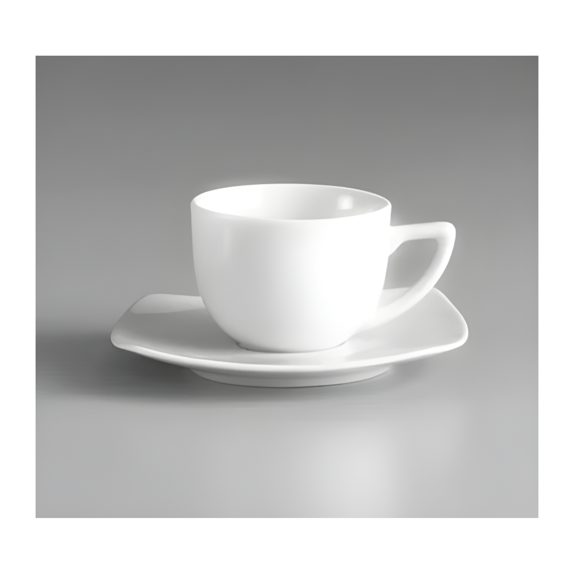 Пара кофейная квадратная из фарфора APULUM QUADRO 100 мл, 4 шт