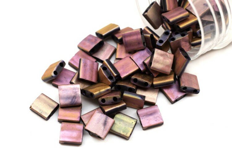 Бисер японский MIYUKI TILA #55115 Black Capri Rose Full Matted, матовый непрозрачный, 5 грамм