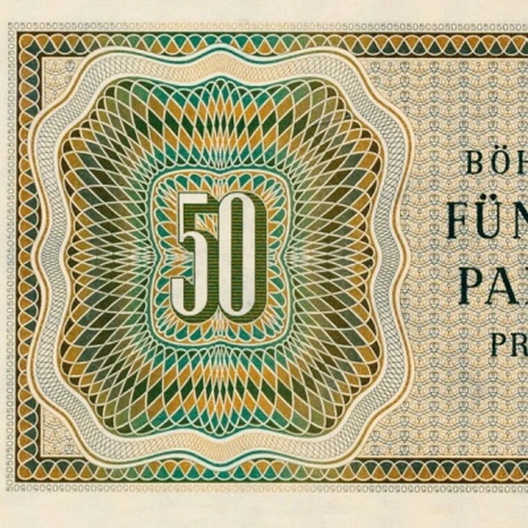 50 крон 1944 протекторат Богемии и Моравии, сувенирная копия, банкноты и купюры редкие коллекционные