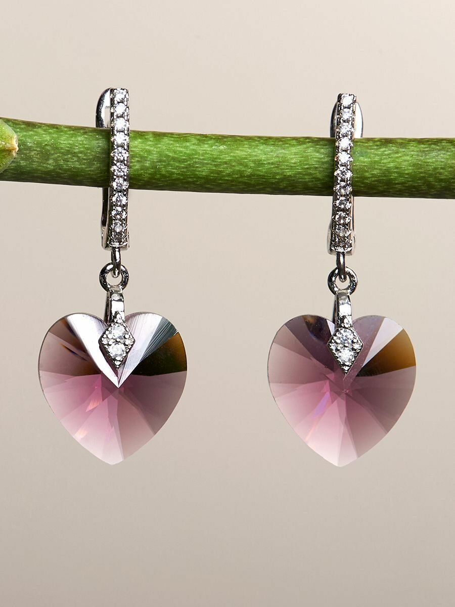 Серьги, стекло, кристаллы Swarovski, кристалл