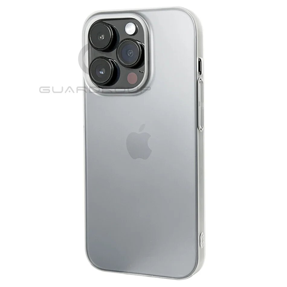 Прозрачный чехол для iPhone 15 Pro, серый, Matte Clear