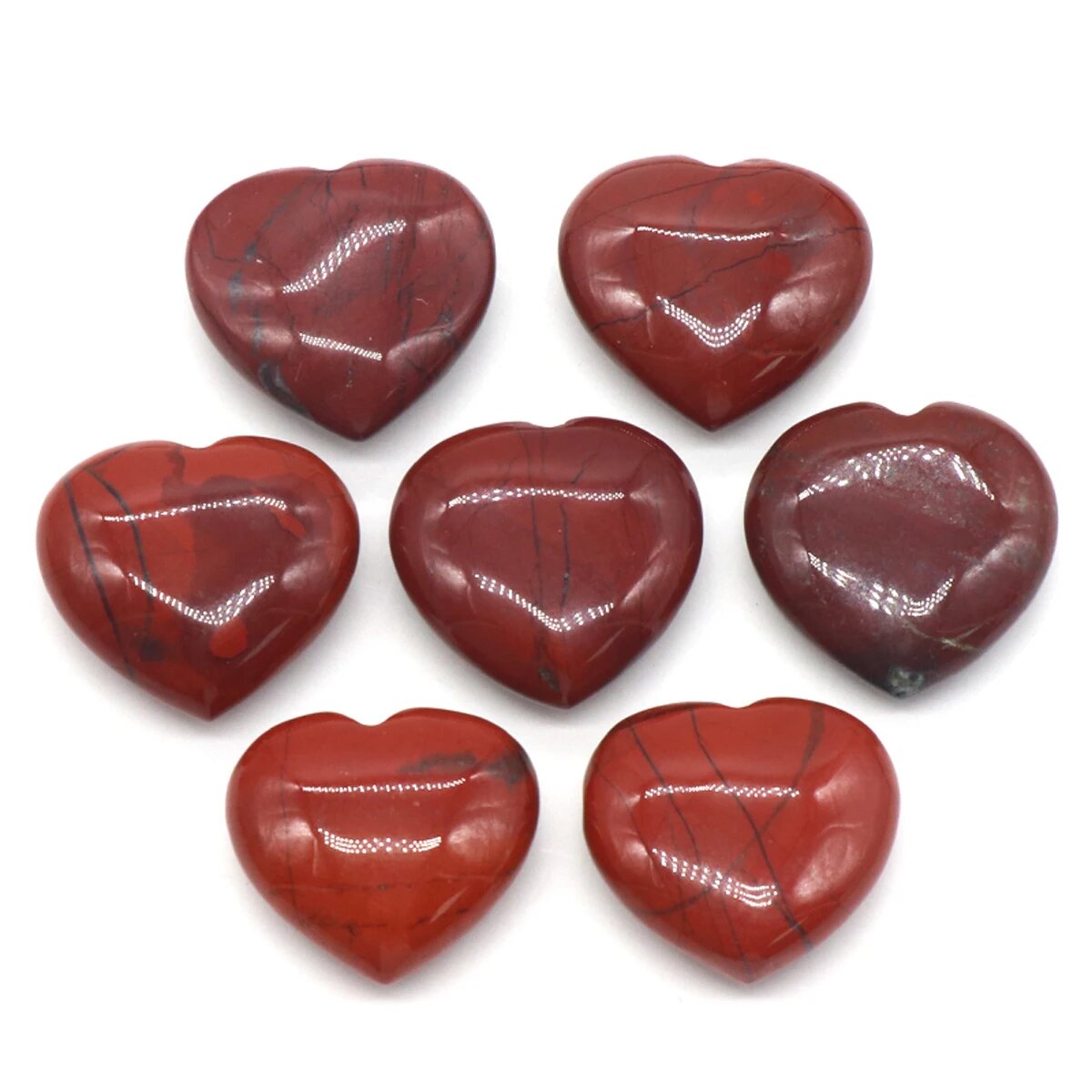 Два натуральных розовых кварцевых кристалла в форме сердца Бордовый, Red Stone