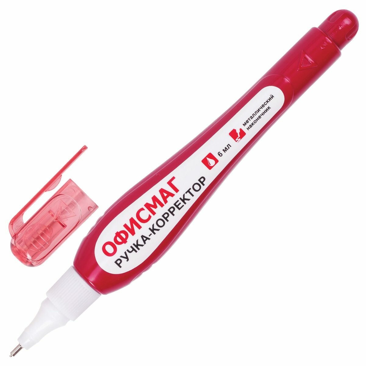 Корректирующая ручка Офисмаг, 6мл, металлический наконечник (226817), 12шт.