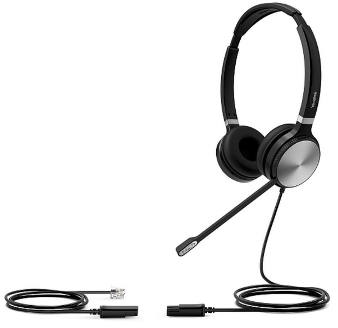 Гарнитура Yealink YHS36 Dual, накладные, оголовье, прямой разъём, чёрные