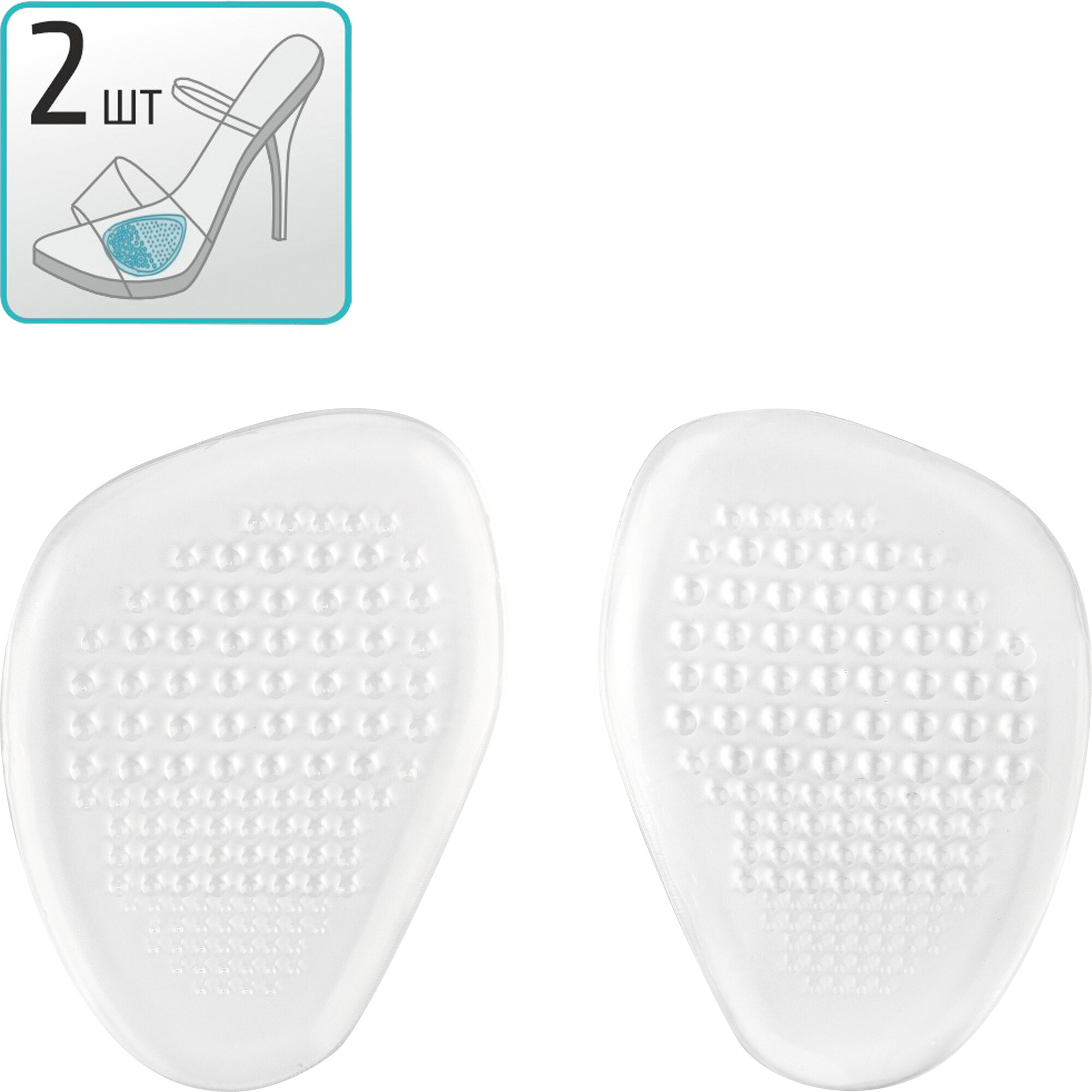 Полустельки гелевые под стопу самоклеящиеся, 2 шт