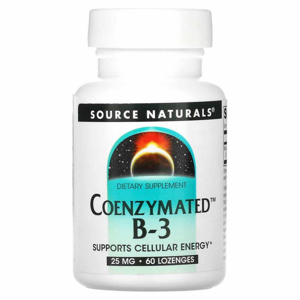 Source Naturals, Coenzymated, над+, витамин B3, 60 пастилок