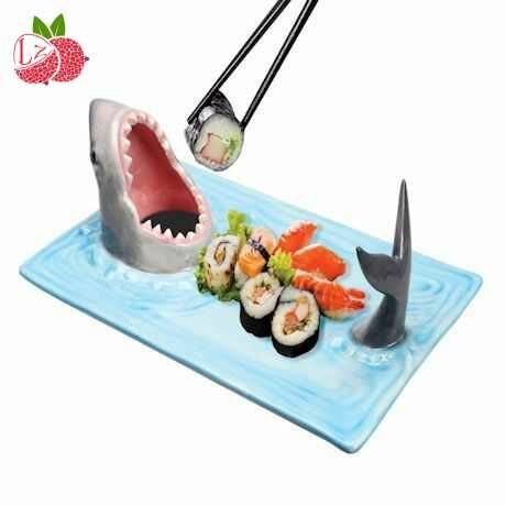 Тарелка с акулой для суши в японском стиле
