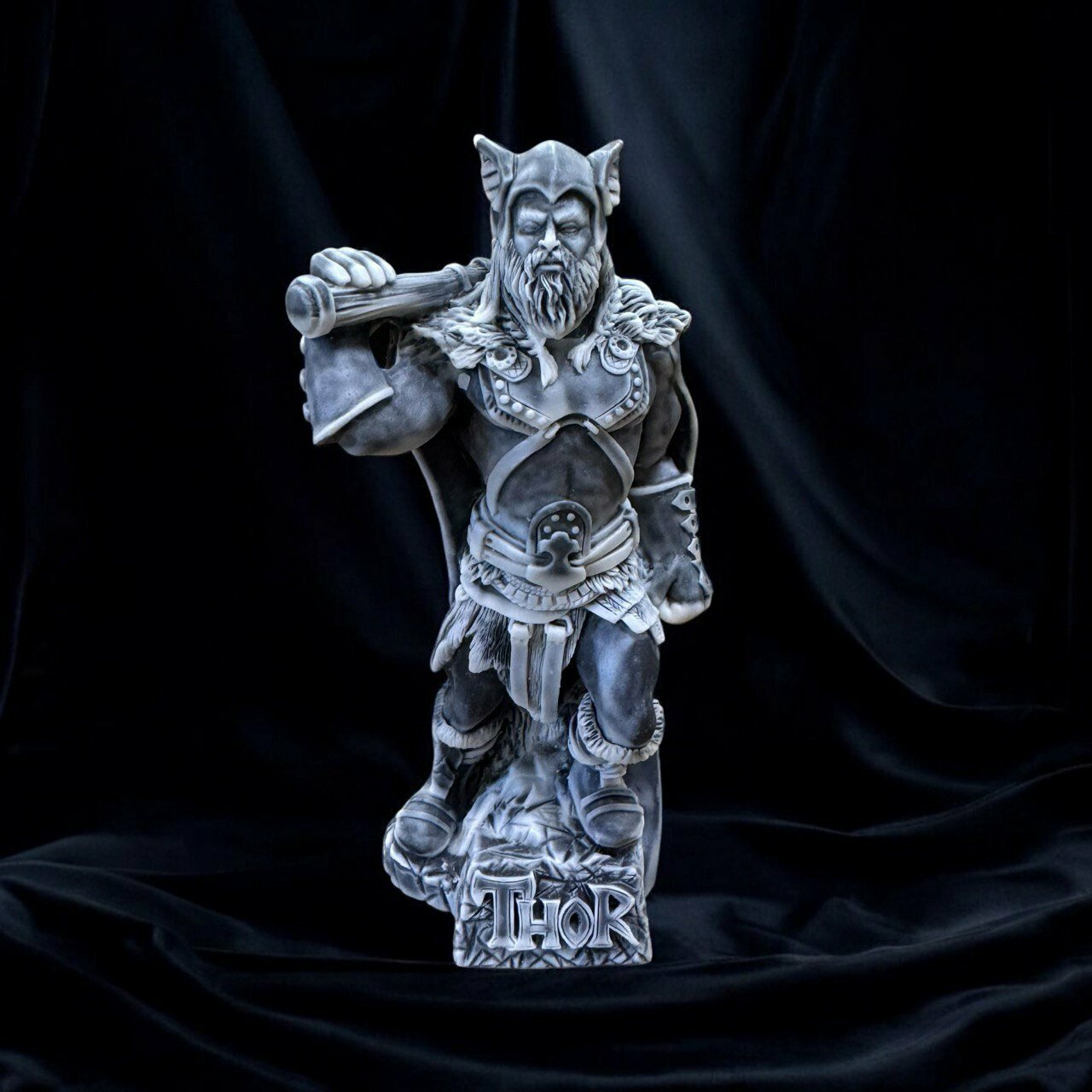 Статуэтка ТОР / THOR, мраморная крошка, 12см, скандинавская мифология