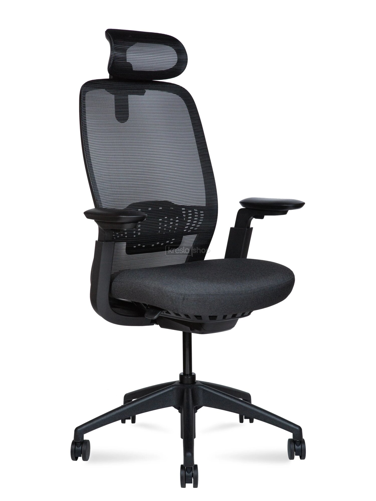 Кресло для руководителя Norden Tesla NX02SDA-D01 черная сетка, черная ткань