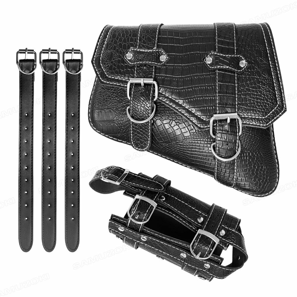Универсальный кожаный чехол с крокодиловой пряжкой для мотоцикла, сумка для инструментов, седло, A