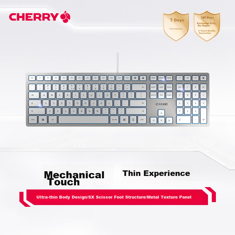 Клавиатура CHERRY KC6000 Wired Keyboard, серебристый