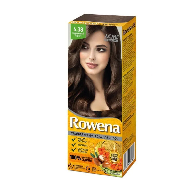 ACME COLOR Рябина стойкая крем-краска для волос тон 6.38 коричневый