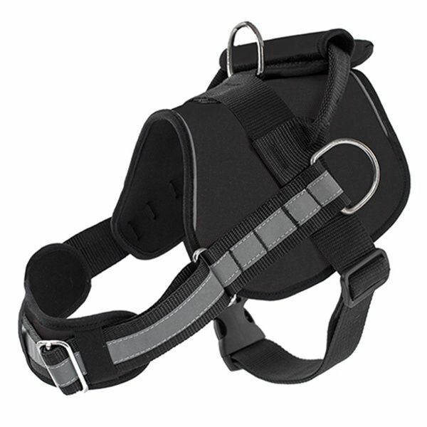 Шлейка для собак Zoo-M "Combo", тяговая, размер M, для служебных пород, обхват шеи 40-65 см, груди 78-100 см, черная
