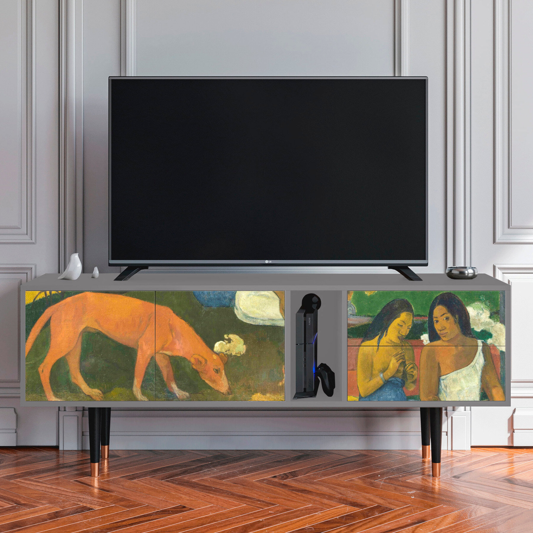 ТВ-Тумба - STORYZ - T1 Arearea by Paul Gauguin, Размер - 170 x 69 x 48 см, Цвет корпуса - , Серый