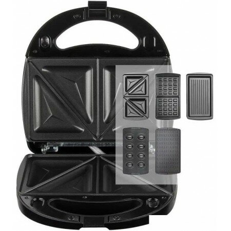 Сэндвичница многофункциональная Redmond Мультипекарь RMB-M619/5, 700 Вт, черный