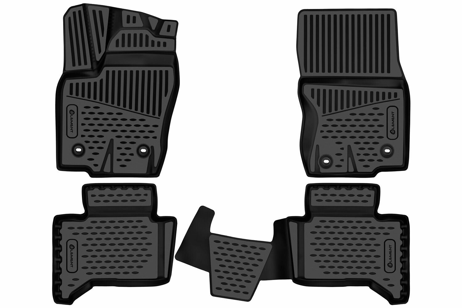 Коврики 3D в салон для TOYOTA Land Cruiser Prado (250) 2023- Внед, 5мест, с накладкой на тоннеле, 4шт.(полиуретан) арт. ELEMENT3DA70978210K
