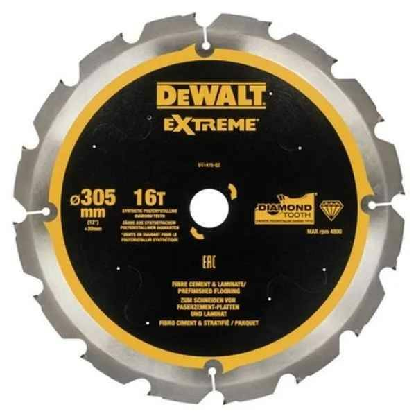 Пильный дмск по фиброцементу DeWalt 250x30mmx12T DT1474-QZ