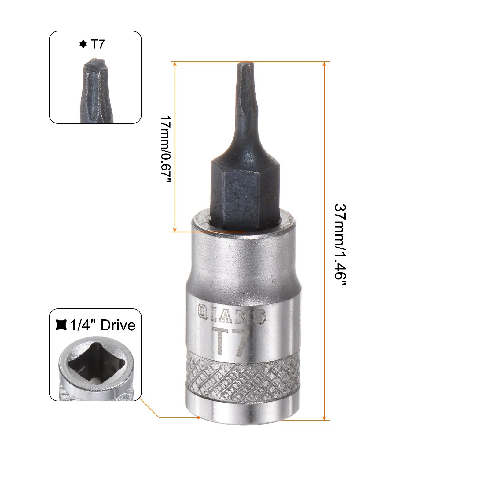 Торцевые головки Torx UXCELL T7 T8 T10 T15 T20 T25 T27 T30 T40 T7