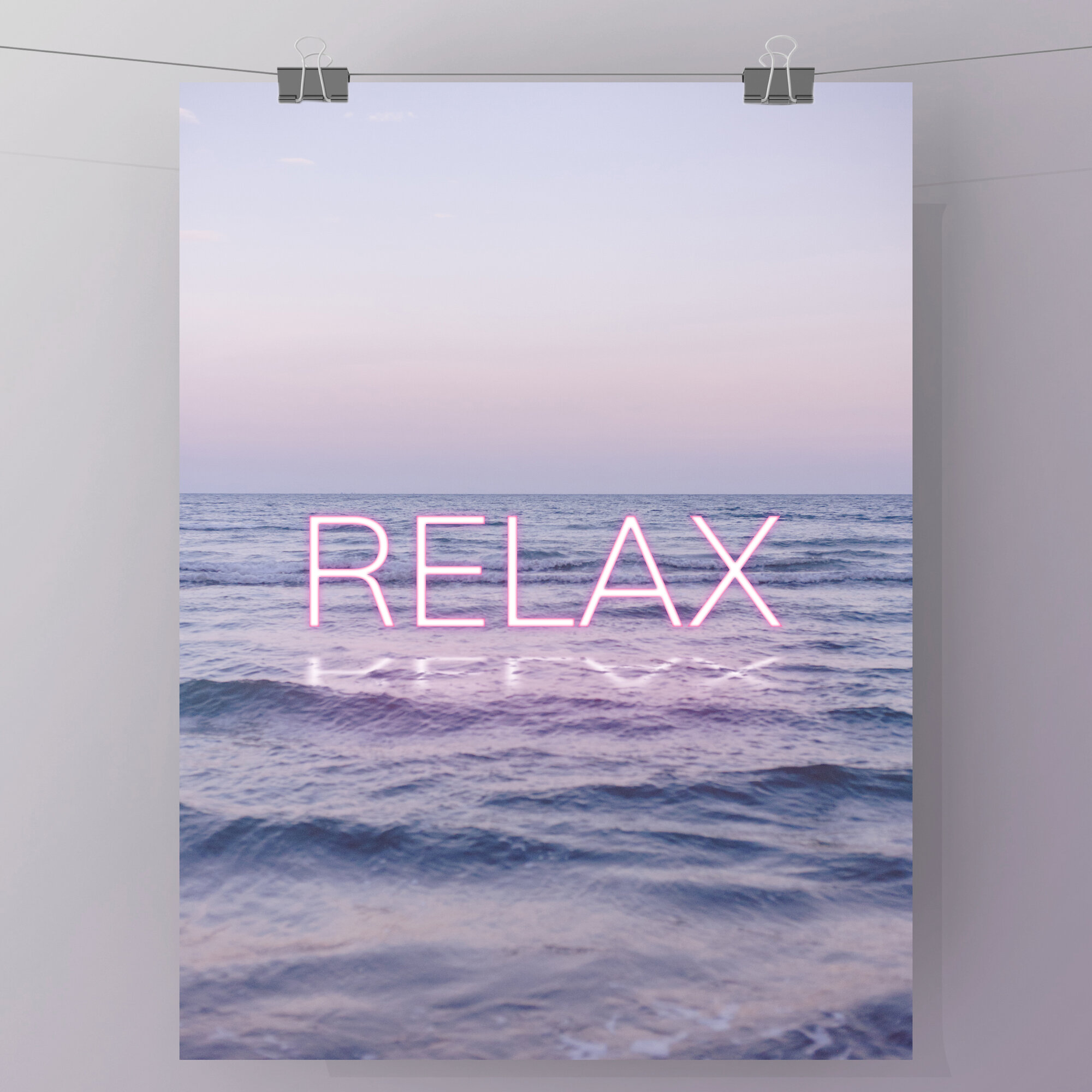 Постер Неоновая вывеска/ Неон Relax 60х80 см/ Постер для интерьера/ Декор на стену/ Постер для дома, офиса