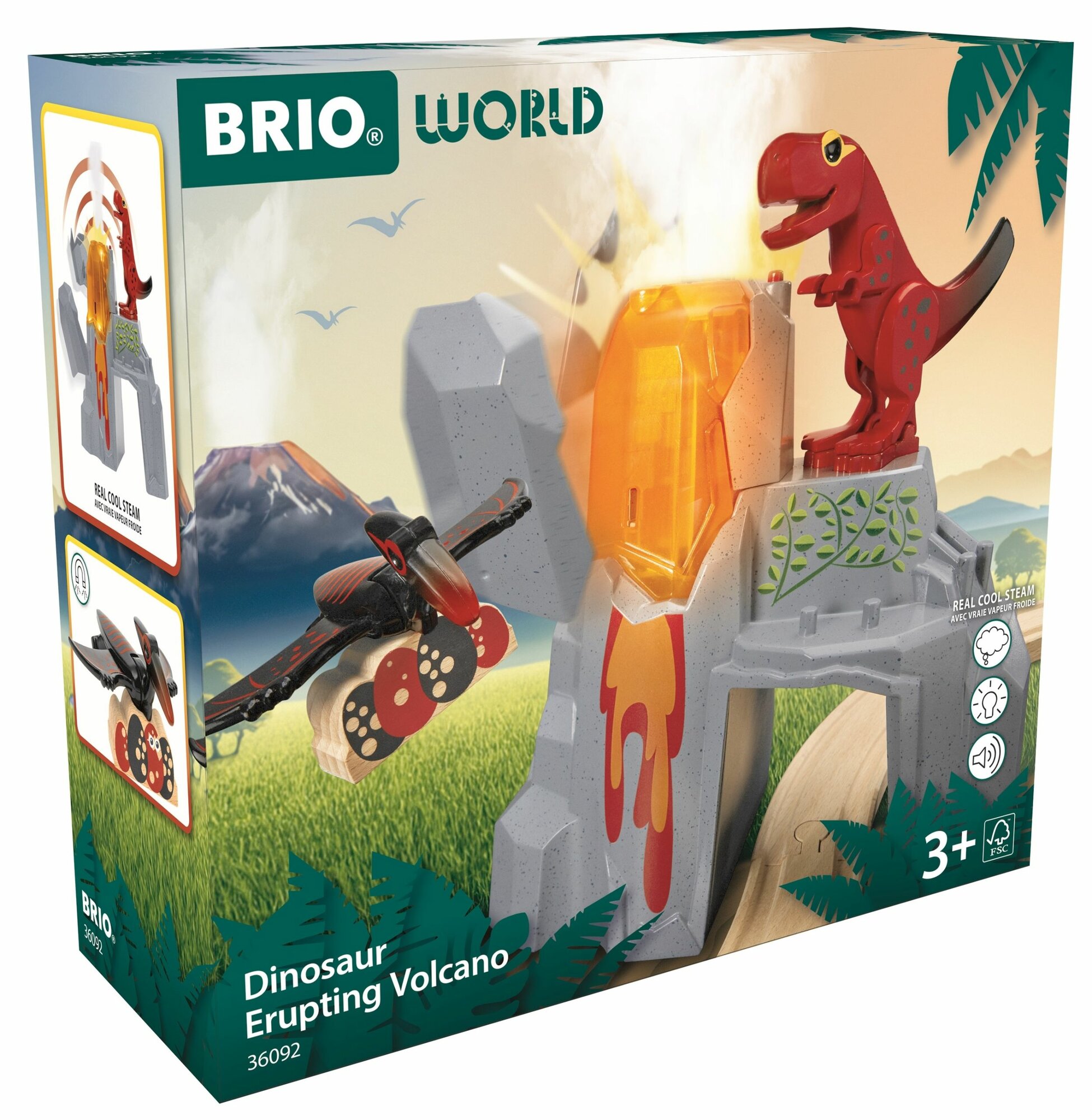 Деревянная железная дорога Brio World Динозавры - Извержение вулкана с динозаврами - Брио 36092