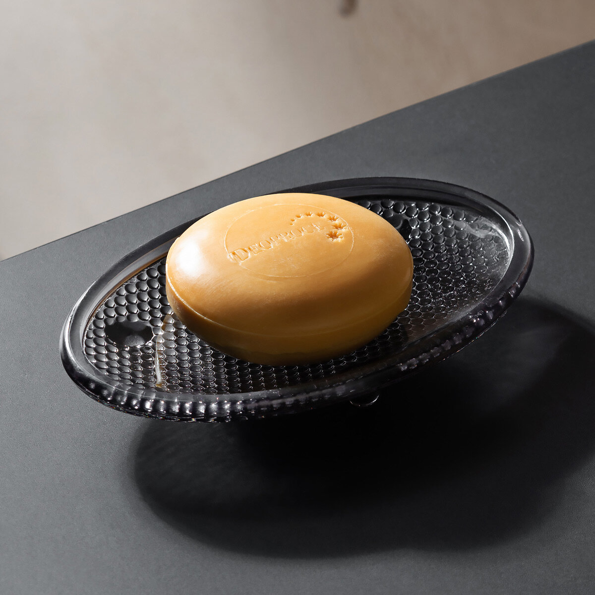 Мыльница для ванной из стекла Barentsevo more Moroshka цвет серый