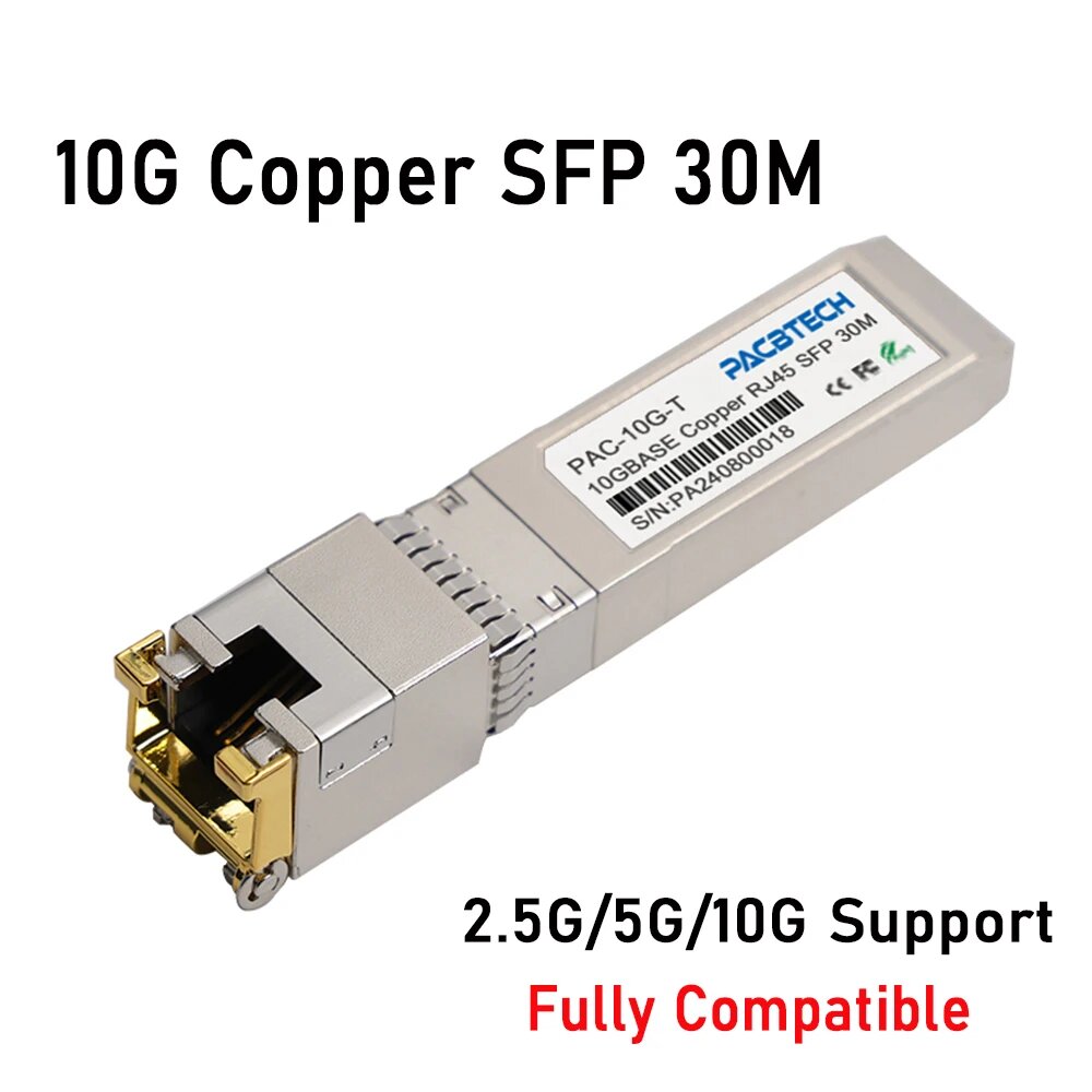 PACBTECH 10G SFP+ к RJ45 модуль 10G-1pcs-80M